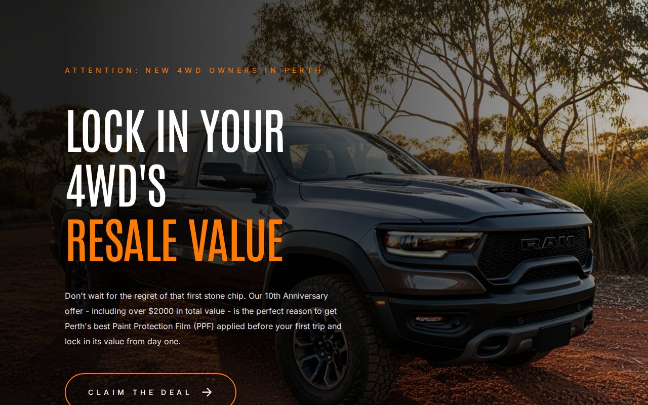 4WD Paint Protection Centre Perth | 10th Anniversary Deal
